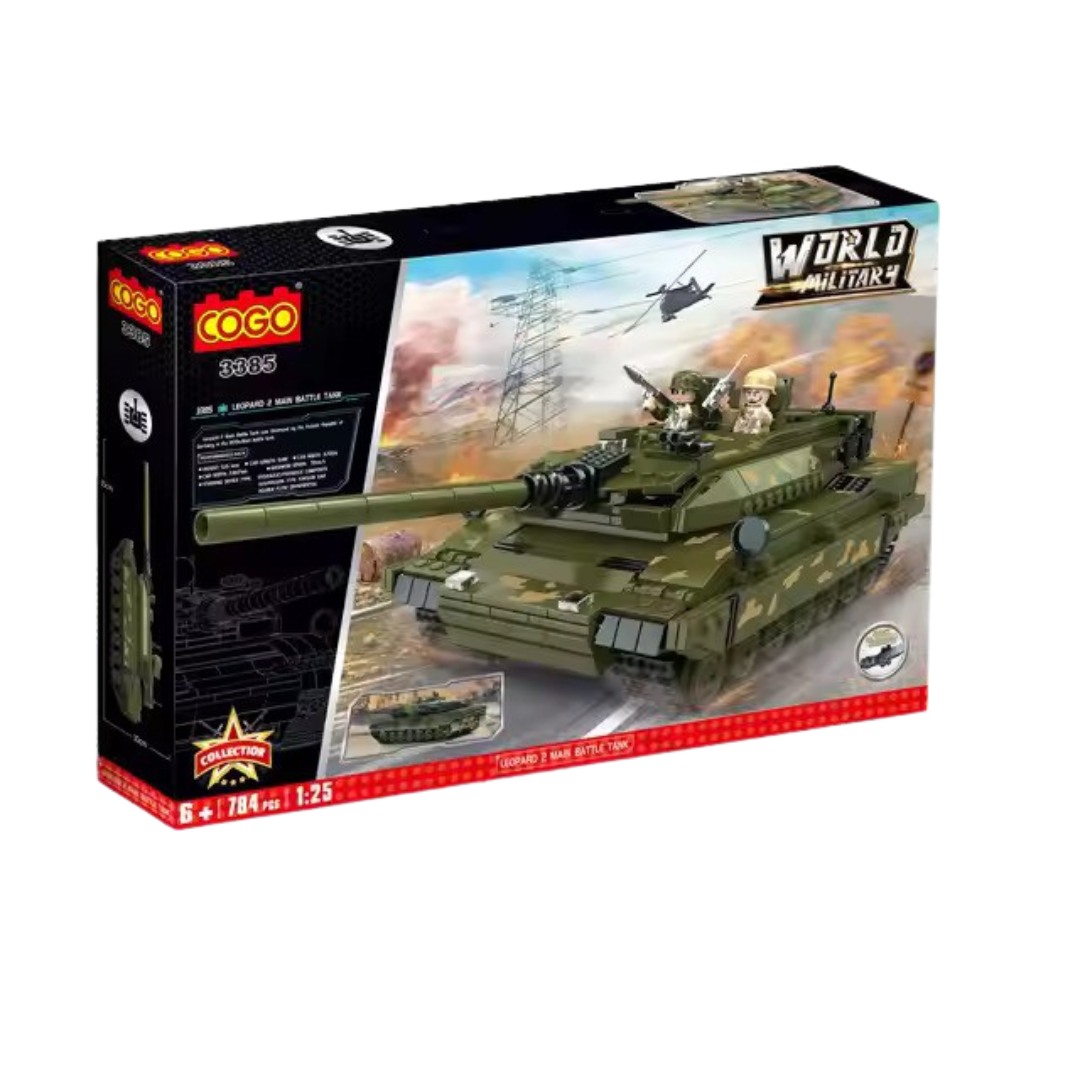 Cogo World Military - Leopard 2 Main Battle Tank 3385 784pcs – Wrap & Roll