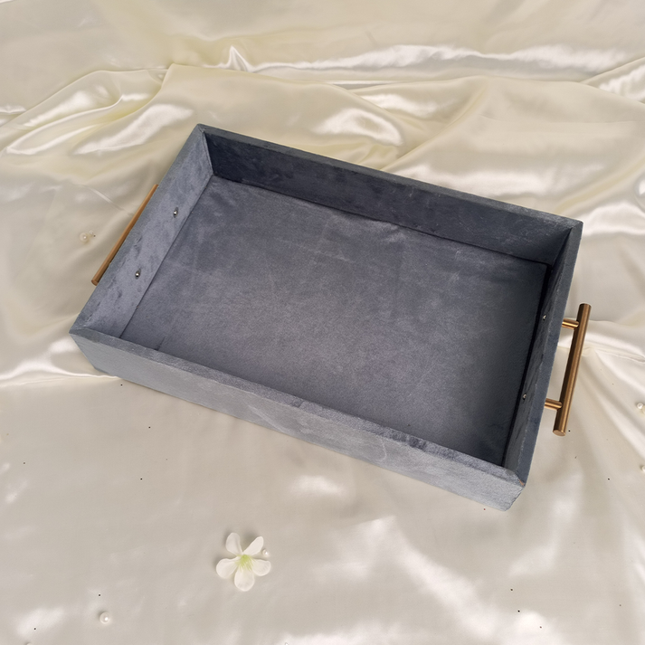 Elegant Grey Velvet Trays for Weddings at WrapnRollStudio – Wrap & Roll